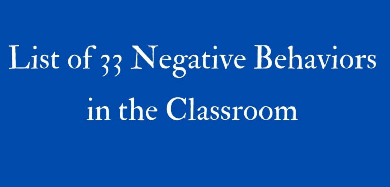 List of 33 Negative Behaviors in the Classroom - Classroom Management ...